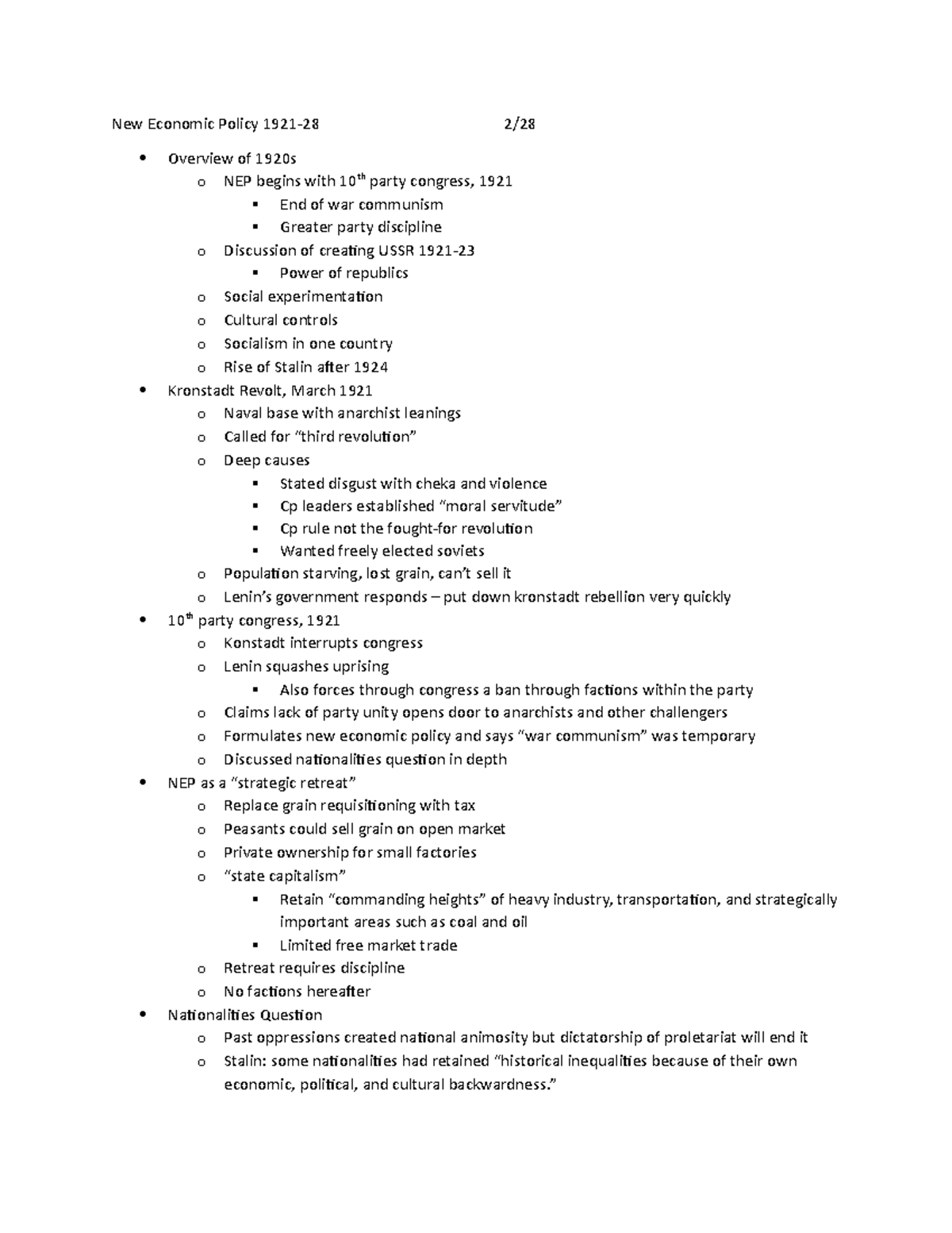 2.28 New Economic Policy 1921-28 - New Economic Policy 1921-28 2/28 ...