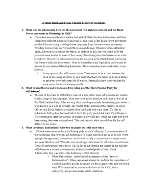 Creating Black Americans Chpter 5 Questions - Chapter 5 Review ...