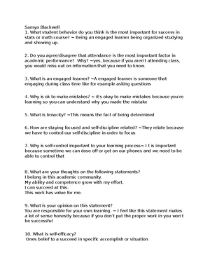 Samya blackwell m2 - work - Mod 2 WPSA: Each question is worth 25 ...