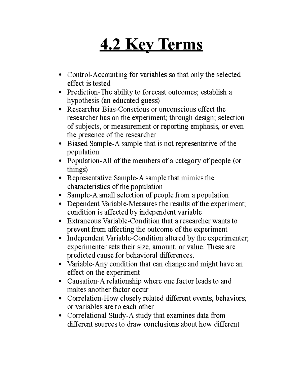 4.2 Key Terms - Psychology - 4 Key Terms Control-Accounting for ...
