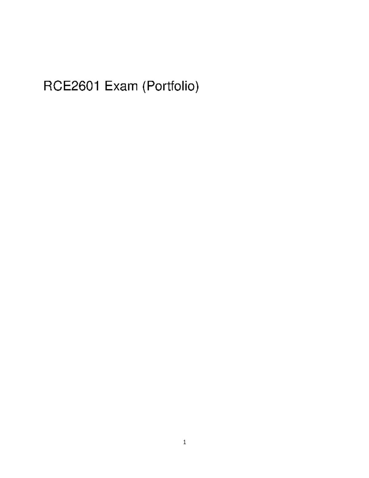RCE2601 Portfolio - Research module - RCE2601 Exam (Portfolio ...