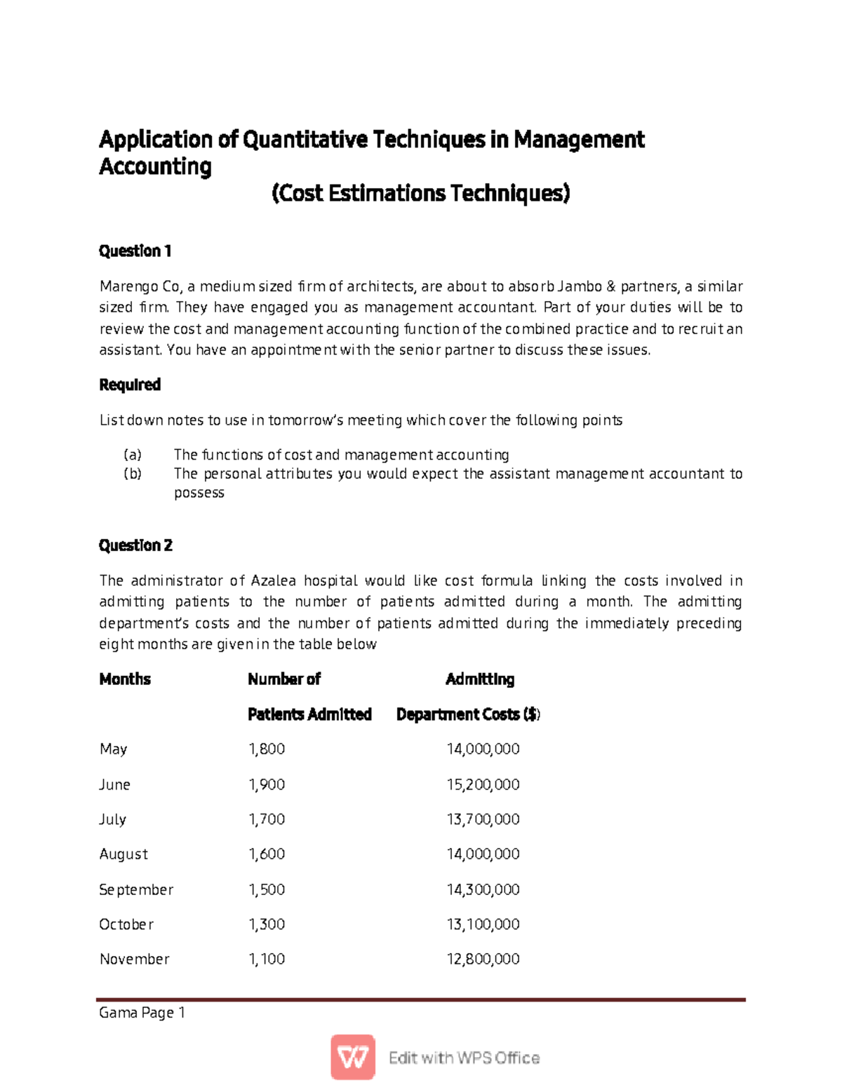 Review Questions - Practices - Application of Quantitative Techniques ...