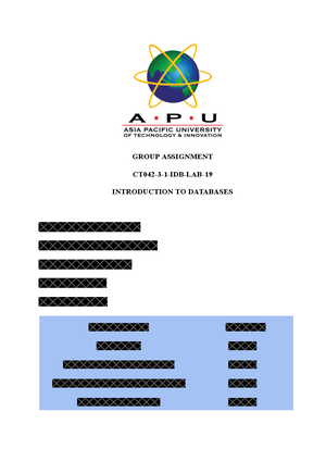 IDB Marking Scheme - Intake 032024 - Module Name: Introduction to Databases Module Code & Name ...