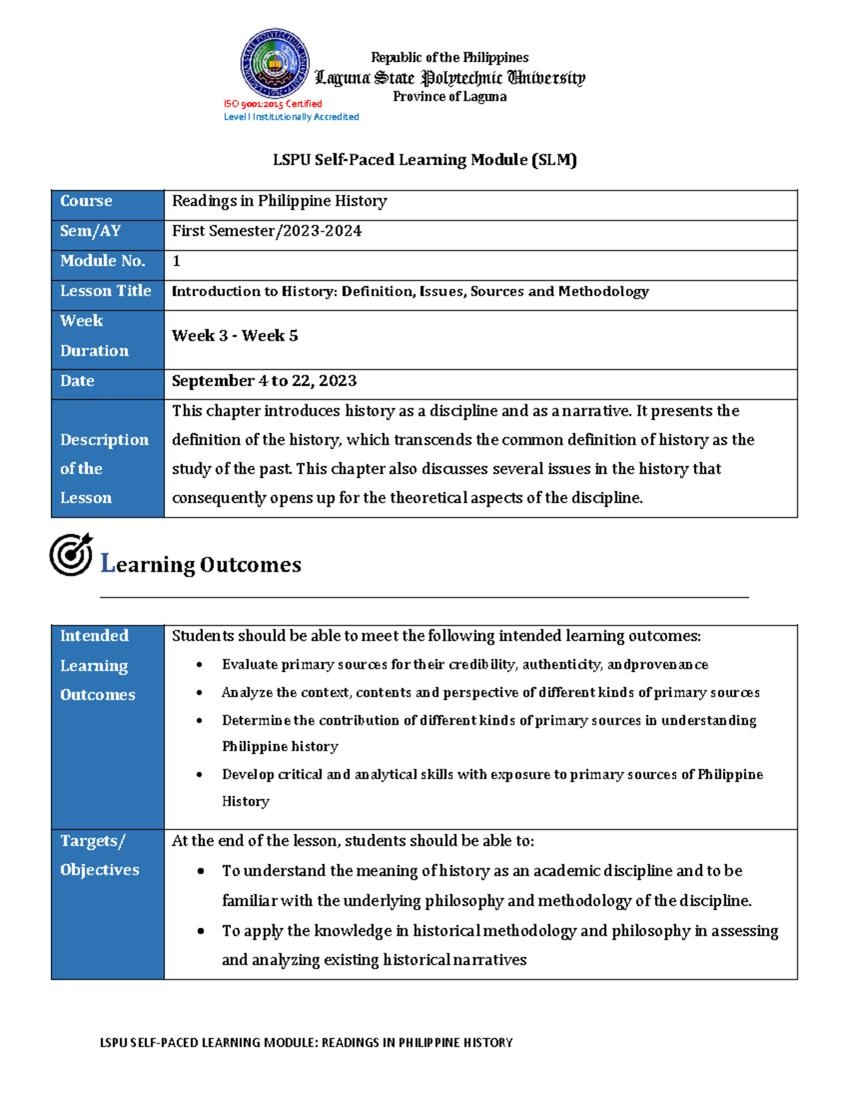 GEC-102 Module 1 - This chapter introduces history as a discipline and ...