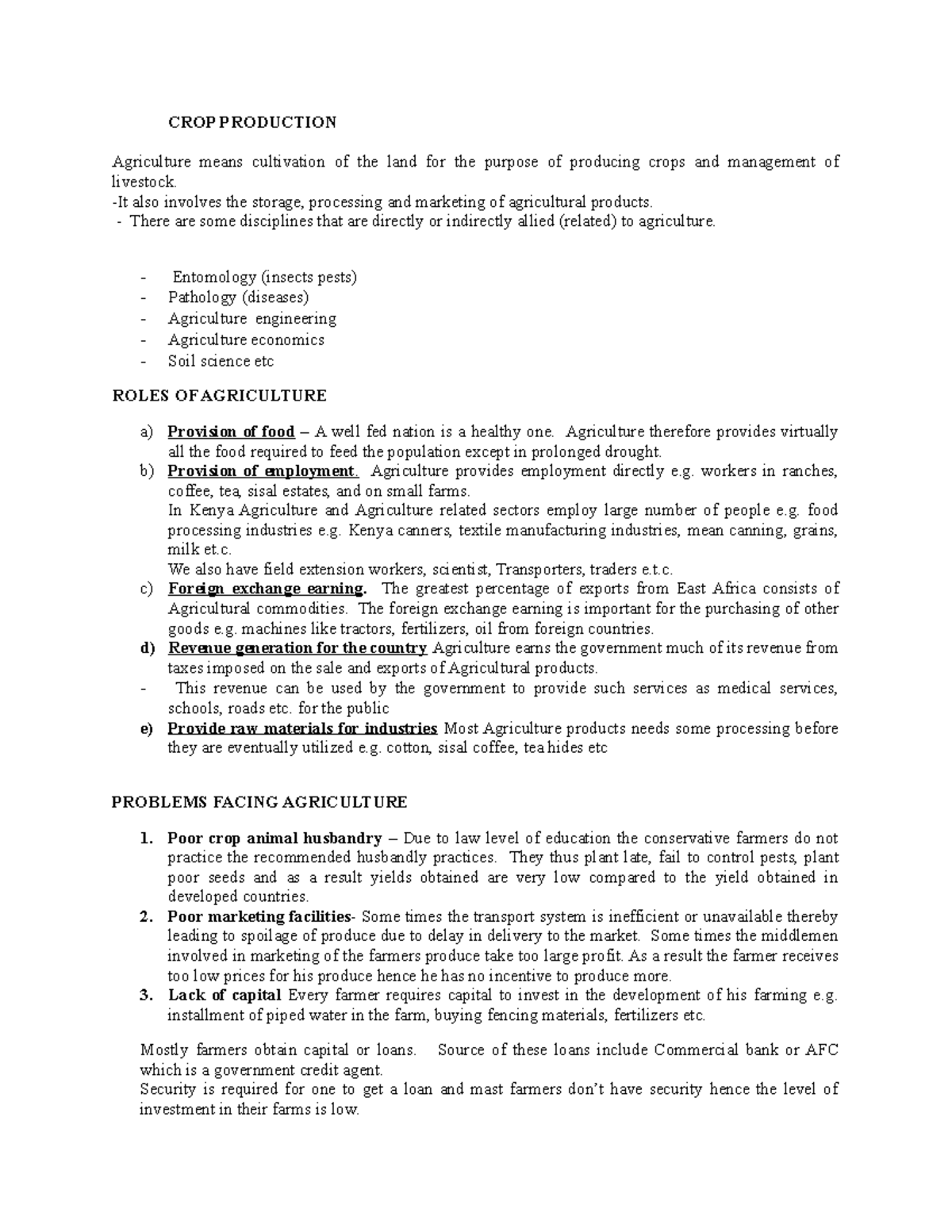 8429 crop production notes - CROP PRODUCTION Agriculture means ...