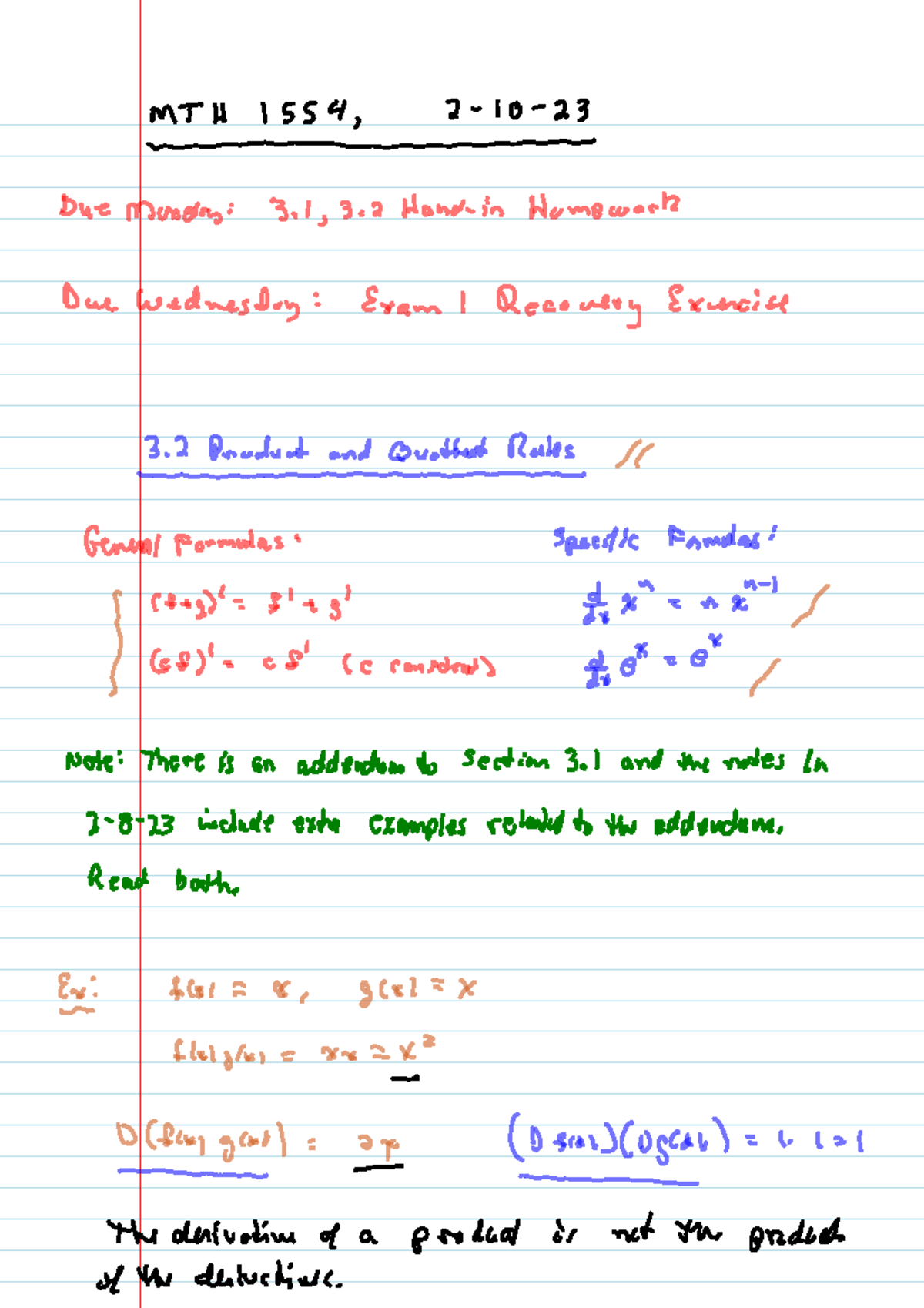 Product and Quotient rule - MTH 154 - Studocu