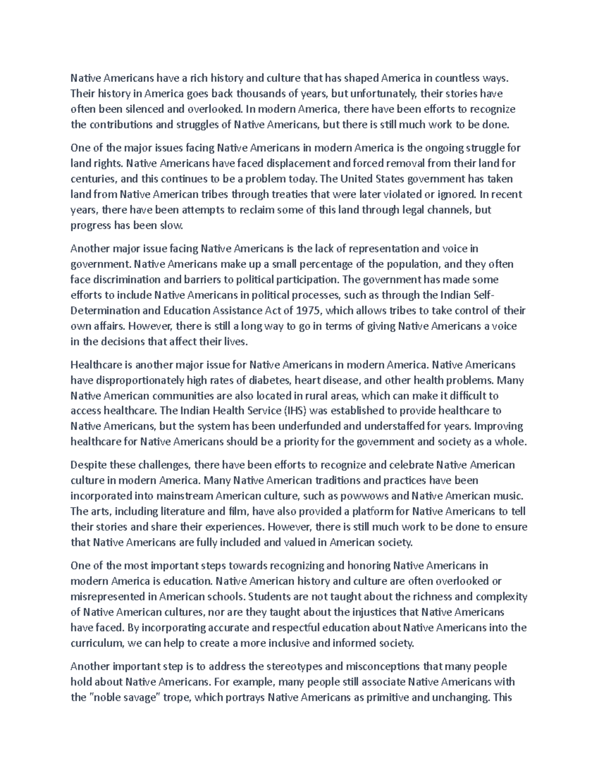 Native Americans in Modern America - Native Americans have a rich ...