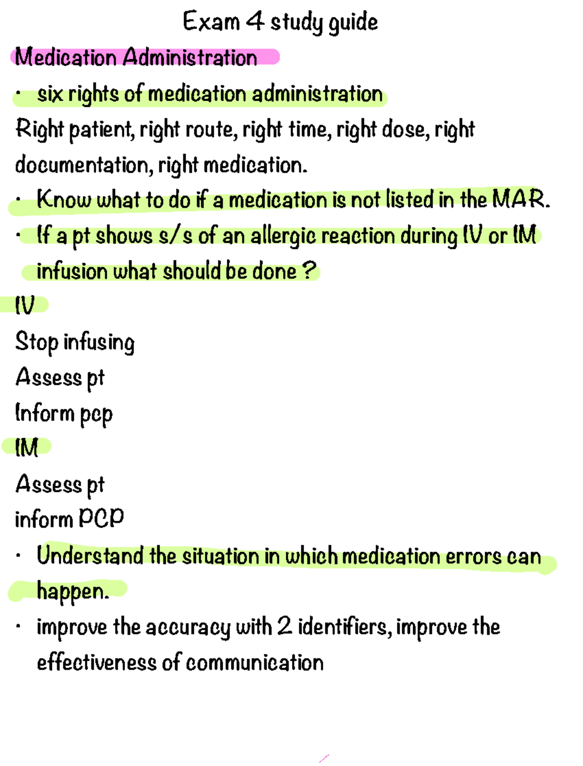 Exam 4 learning objectives - Exam 4 study guide Medication ...