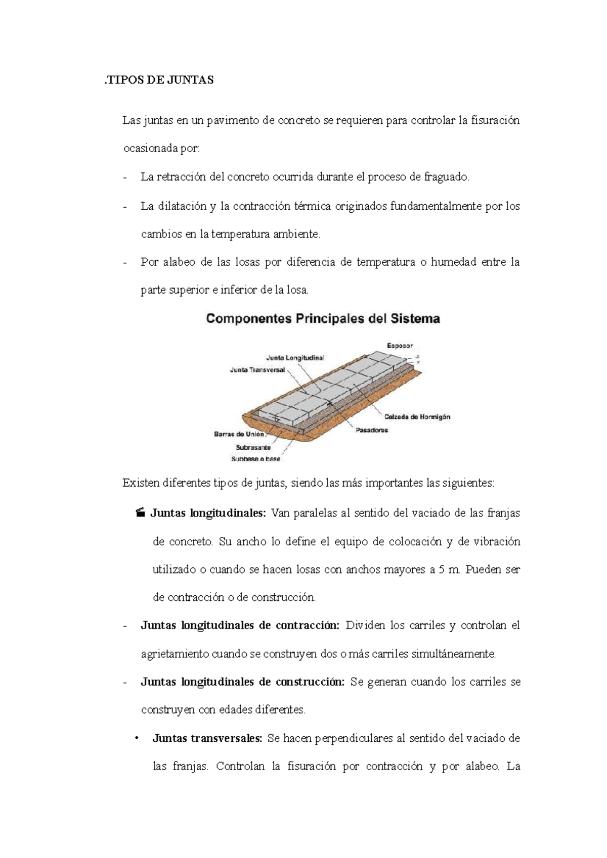 Tipos DE Juntas KROA - .TIPOS DE JUNTAS Las juntas en un pavimento de ...