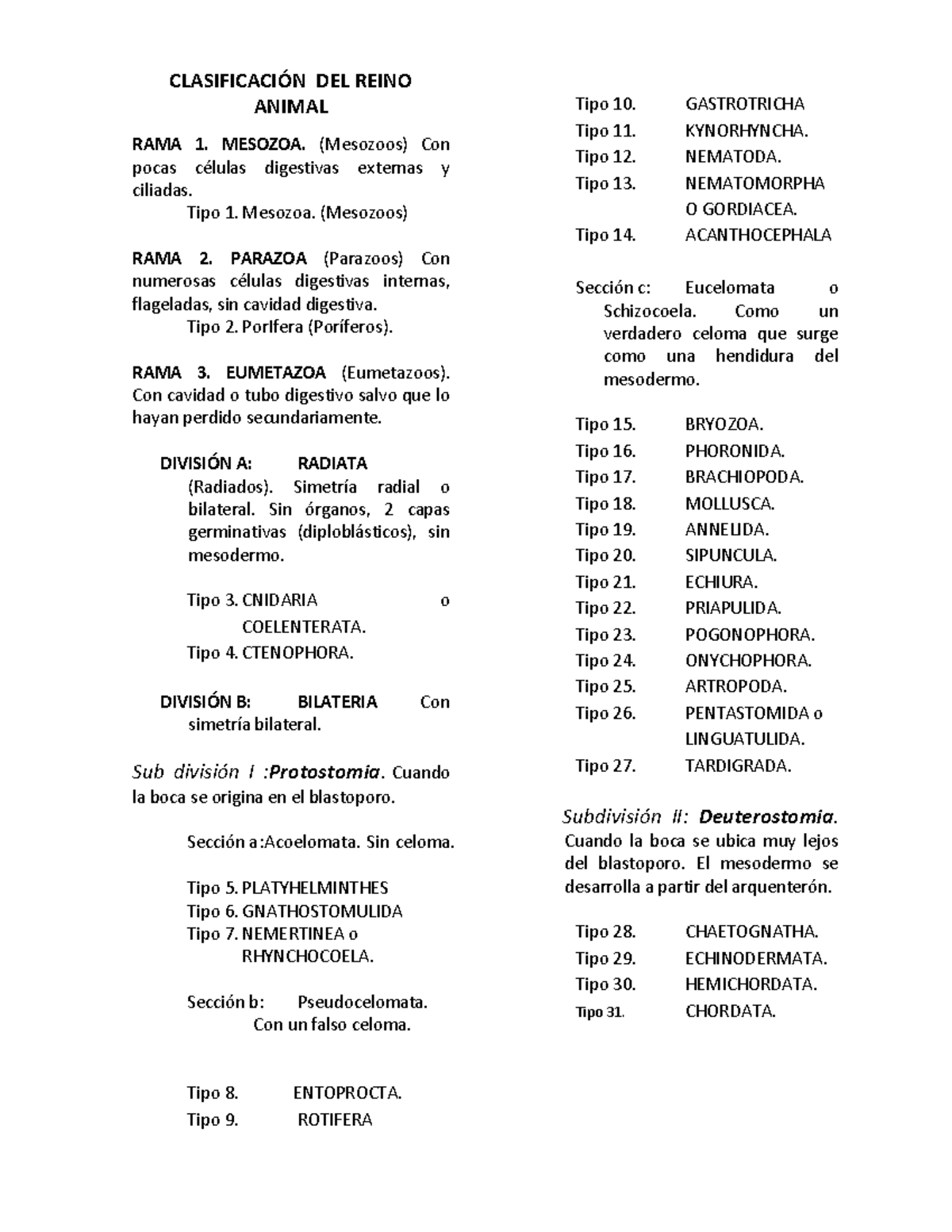 F4Taxonomiaycaracteristicas poryfera - CLASIFICACIÓN DEL REINO ANIMAL ...