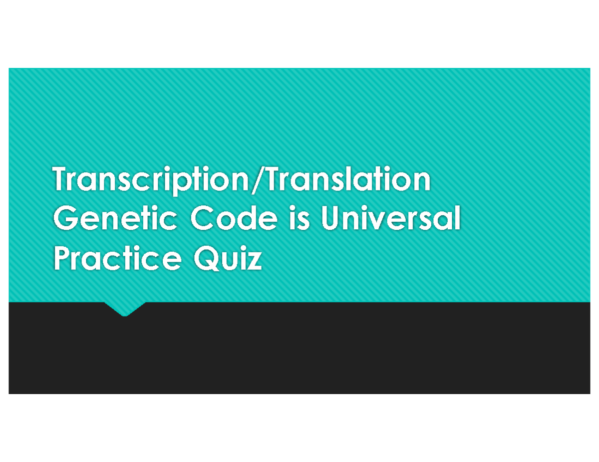 Transciption and translation practice quiz-2 - Transcription ...