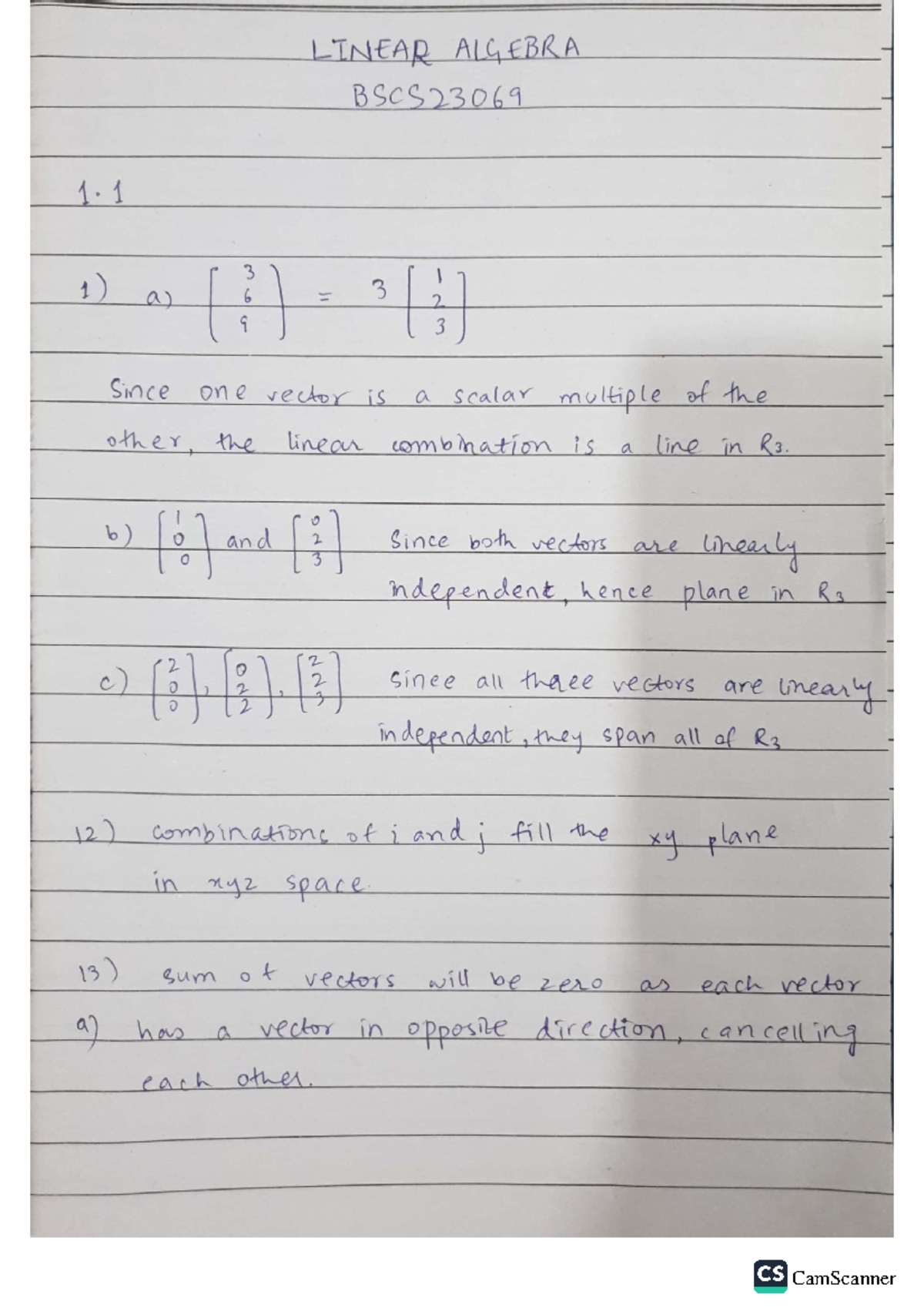 linear algebra assignment - Linear Algebra - Studocu