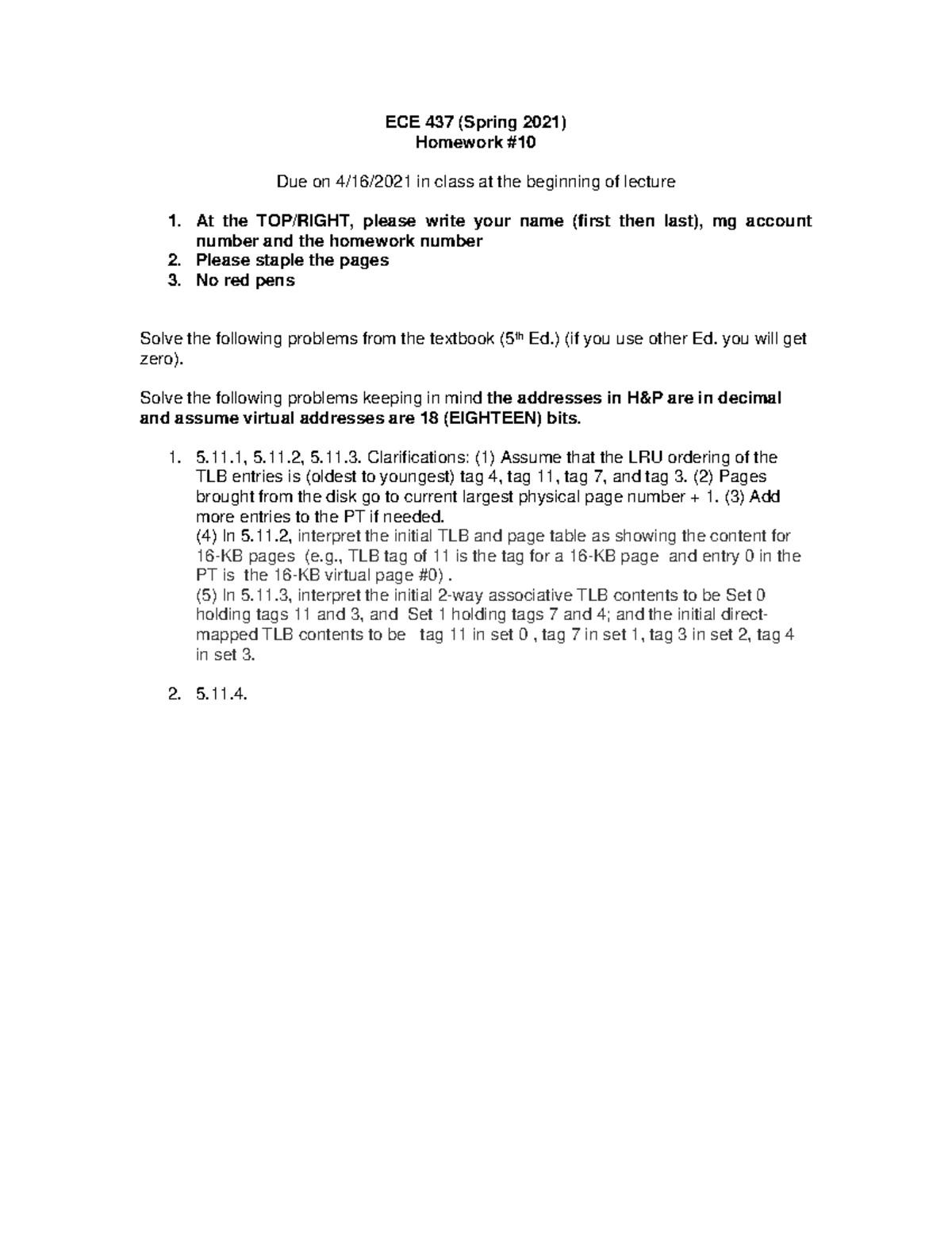 Solve The Following Problems From The Textbook 5th Ed If You Use Other Ed You Will Get Zero 