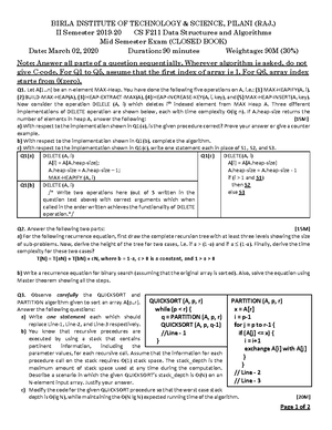 M1 DSA - Data Structures and Algorithms - Studocu