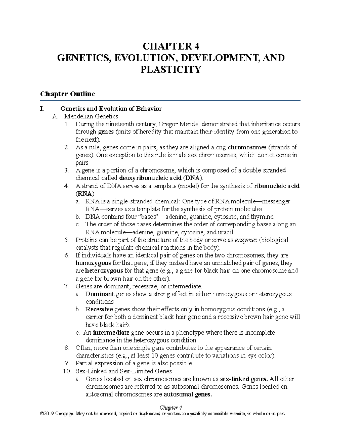 Chapter 4 Notes-Genetics and Development - PSY 426 - USM - StuDocu