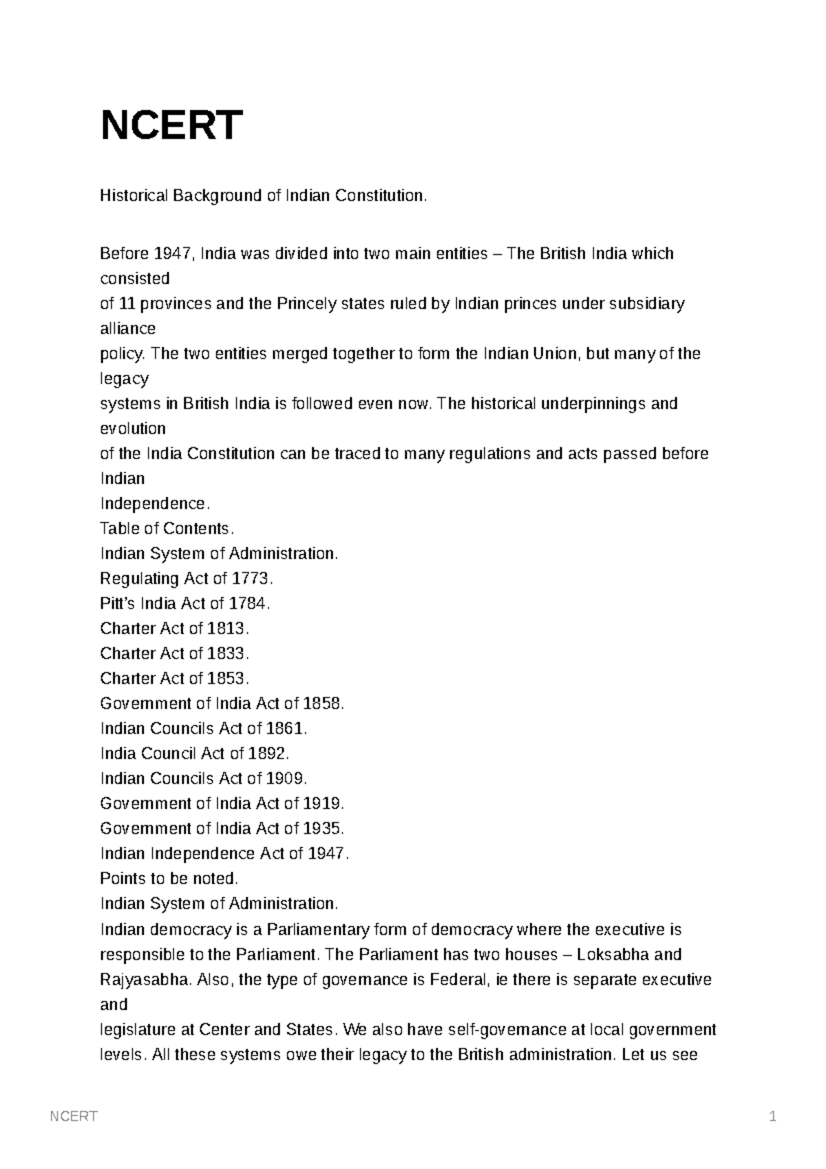 Historical background of Ind Const - NCERT Historical Background of ...