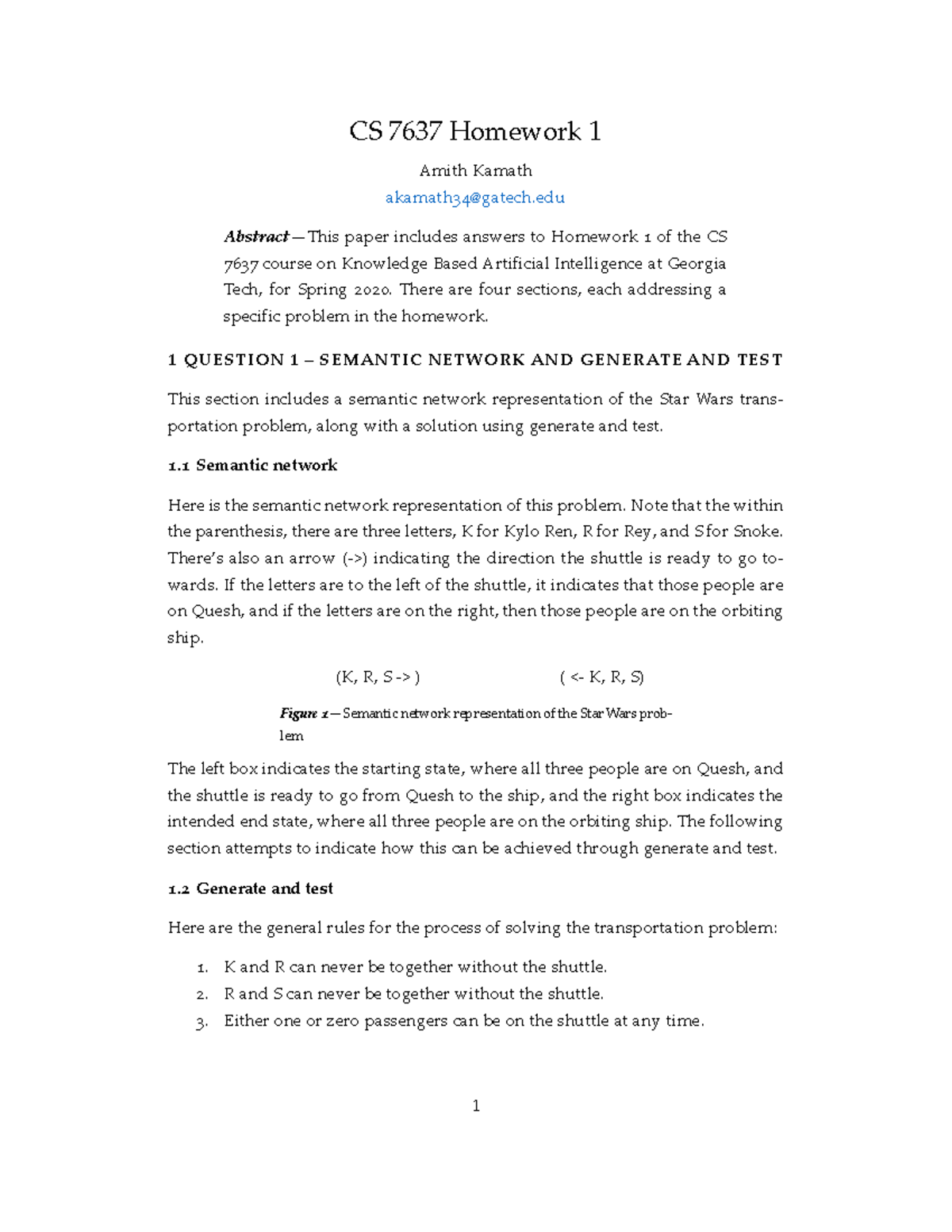 homework 1 for KBAI - CS 7637 Homework 1 Amith Kamath akamath34@gatech Abstract—This paper ...