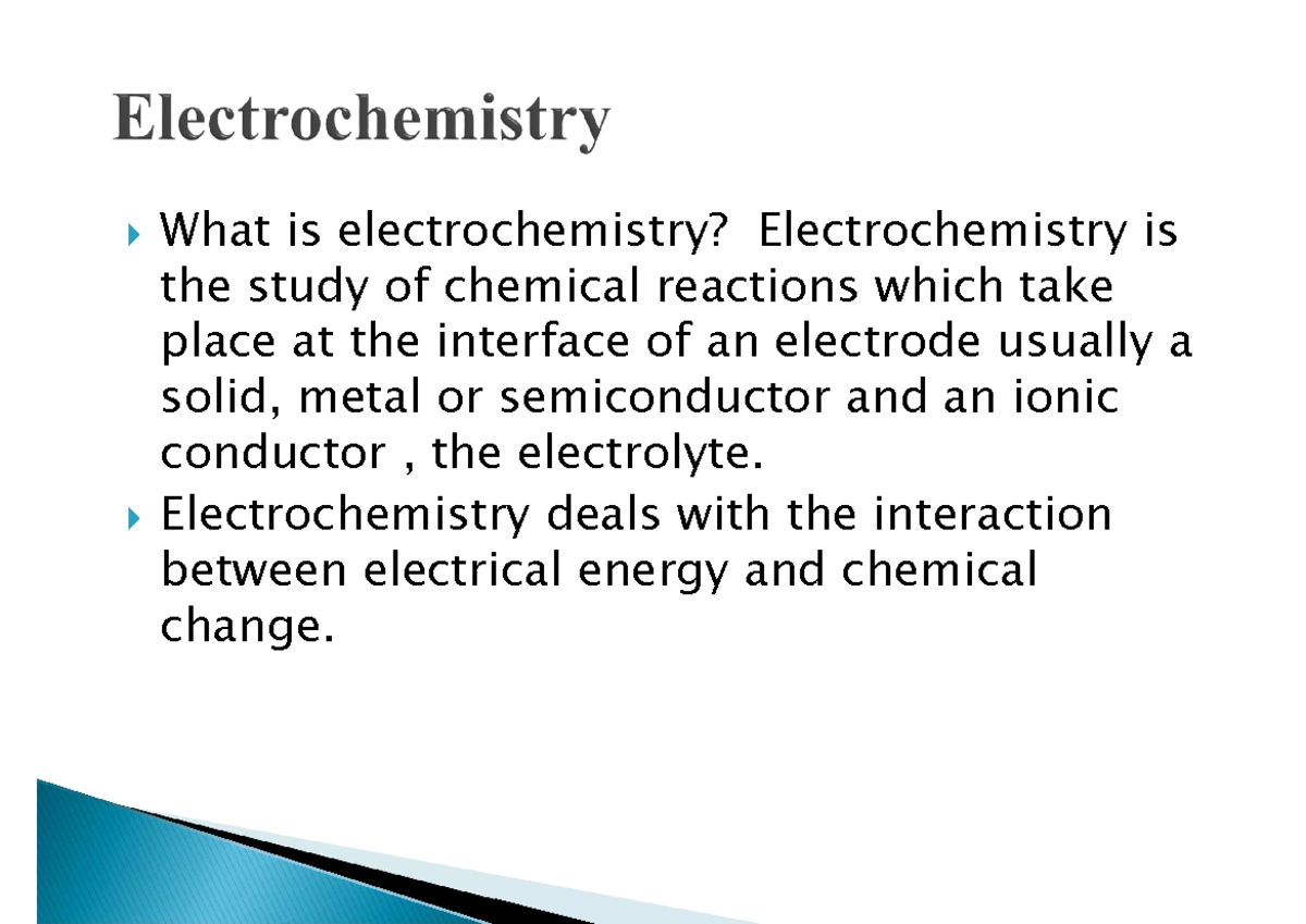 Engineering Chemistry Semester 1 Notes- Unit 5 -Electrochemistry - BVP ...