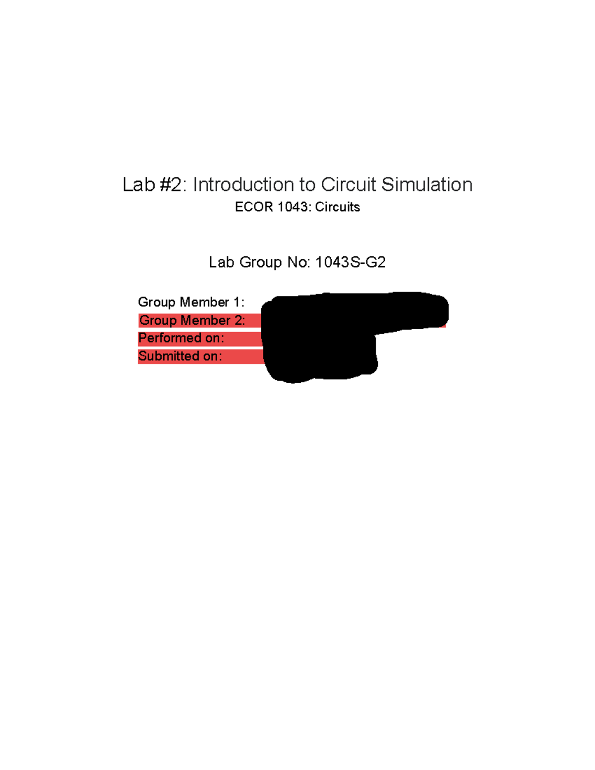 Lab 2 Introduction To Circuit Simulation Lab 2 Introduction To Circuit Simulation Ecor 1043
