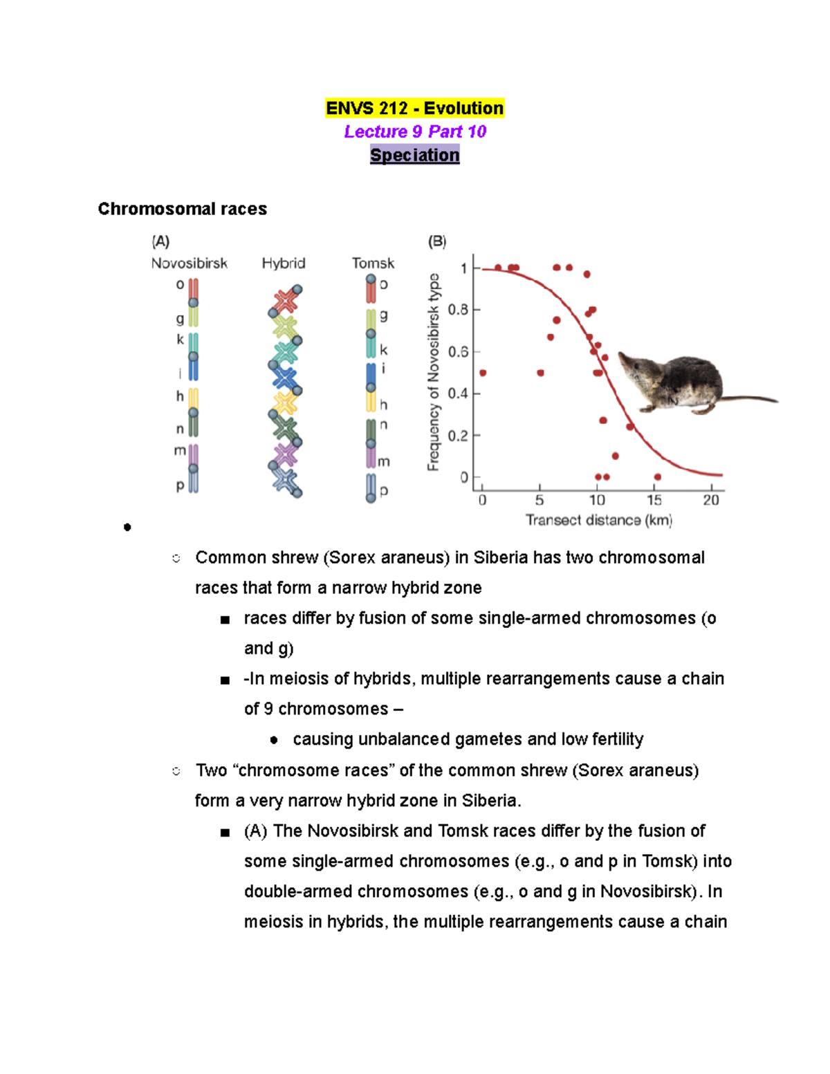 ENVS 212 Lecture 9 Part 10 - Spring 2020 - ENVS 212 - Evolution Lecture 9 Part 10 Speciation ...