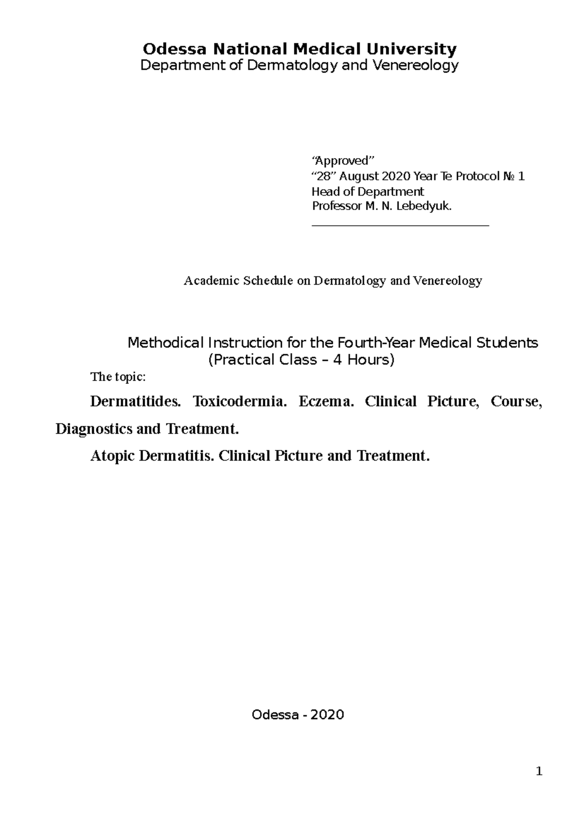 P-5-6 Dermatitis material notes and description - Odessa National ...