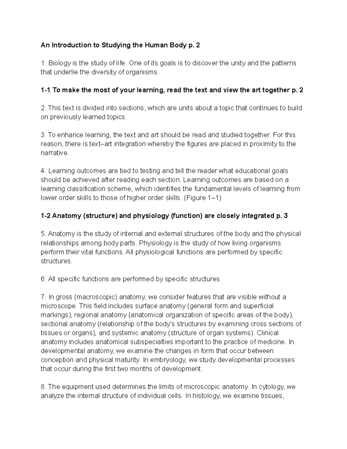 Chapter 1 review - human a&P1 - An Introduction to Studying the Human ...