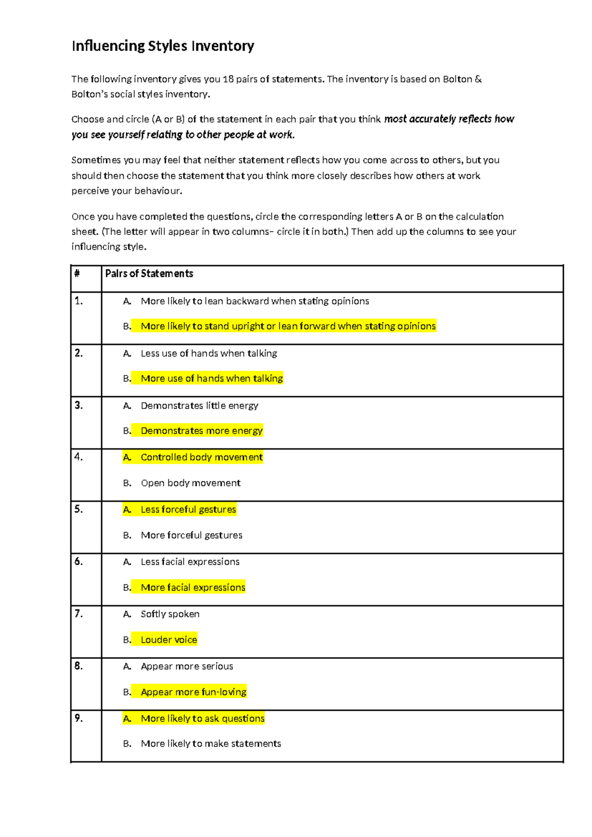 Influencing Styles Inventory(1)nguyenvutung - Influencing Styles ...