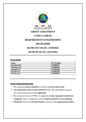 OODJ Group assignment documentation - GROUP ASSIGNMENT CT038-3-2-OODJ OBJECT-ORIENTED ...