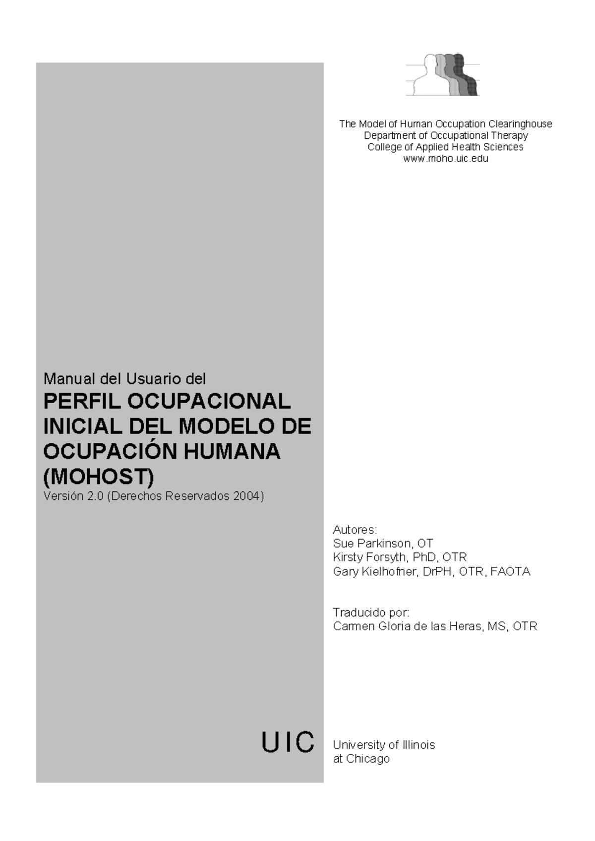 Spanish Mohost - The Model of Human Occupation Clearinghouse Department ...
