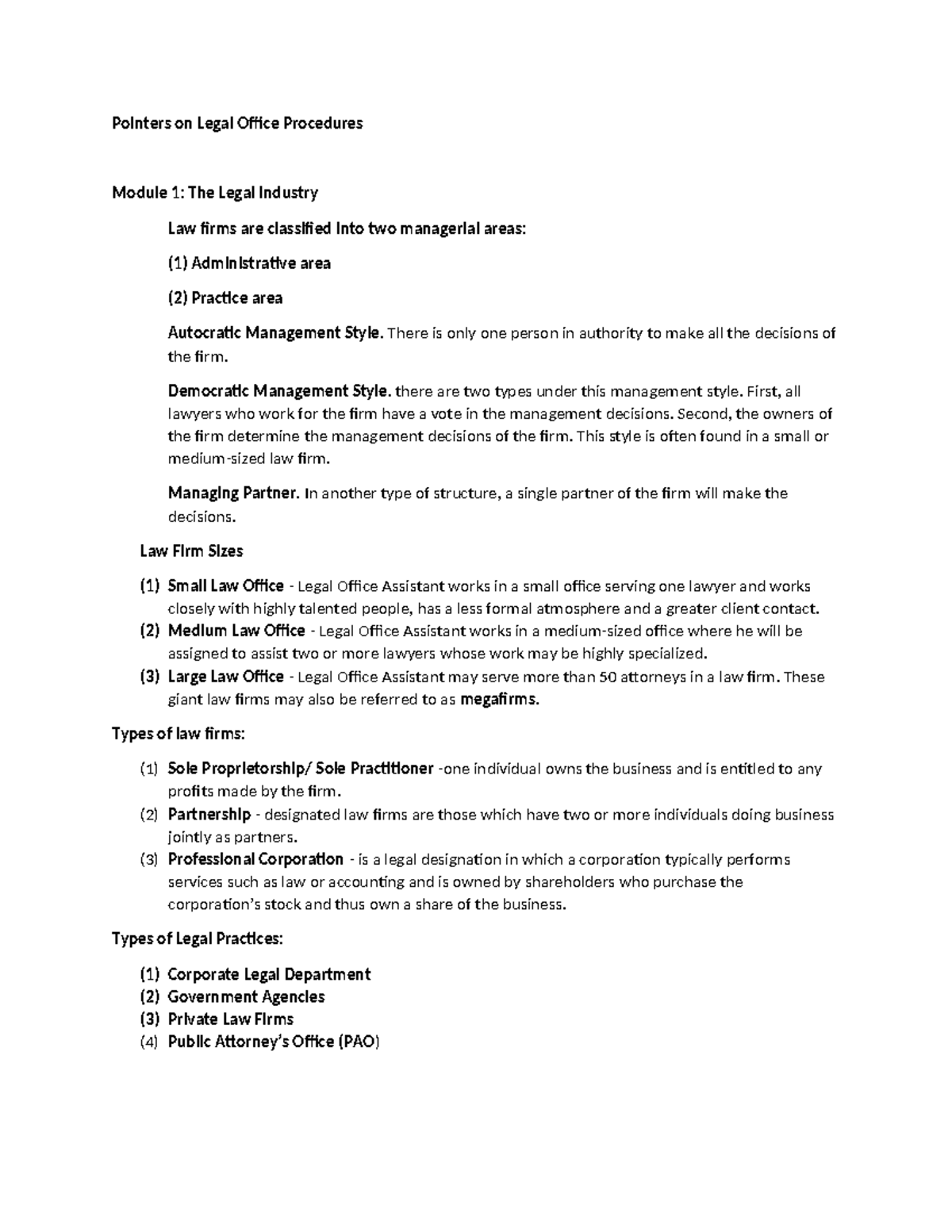 Reviewer IN Legal Procedures - Pointers on Legal Office Procedures ...