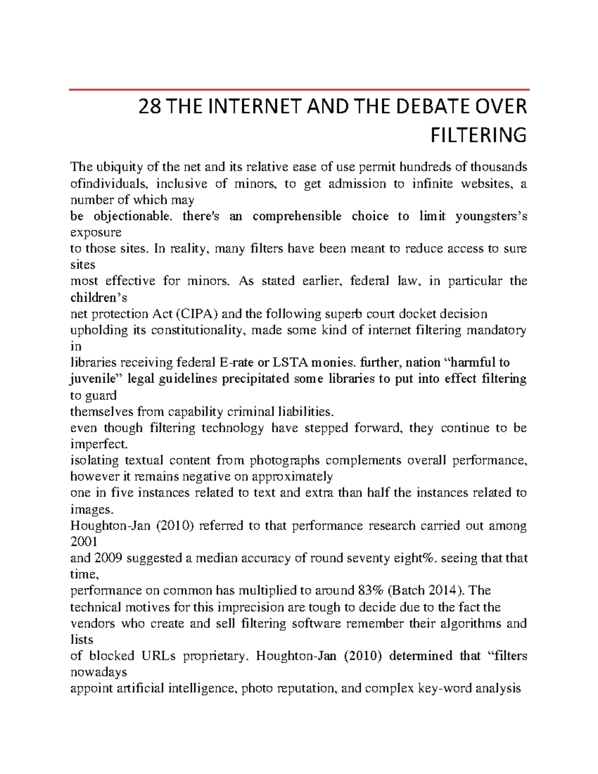 28 THE Internet AND THE Debate OVER Filtering - 28 THE INTERNET AND THE ...