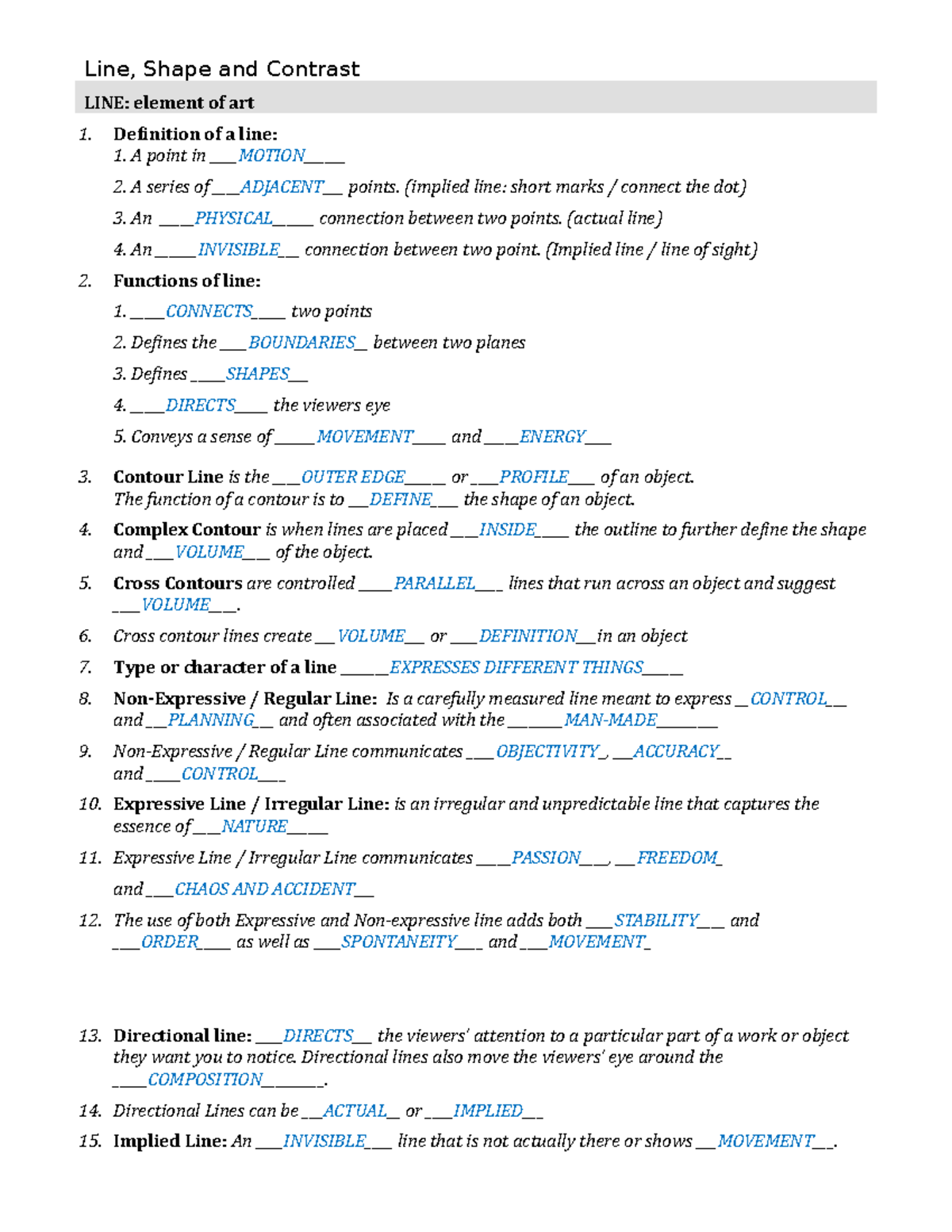 1.1 line shape contrast Notes Maritza- Miranda - Line, Shape and ...