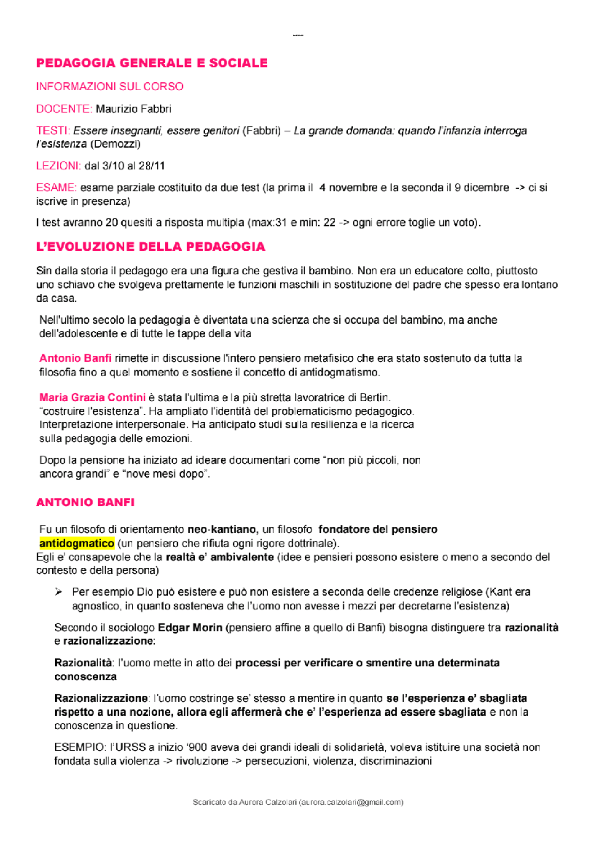 Appunti - Scienze della formazione primaria - Studocu