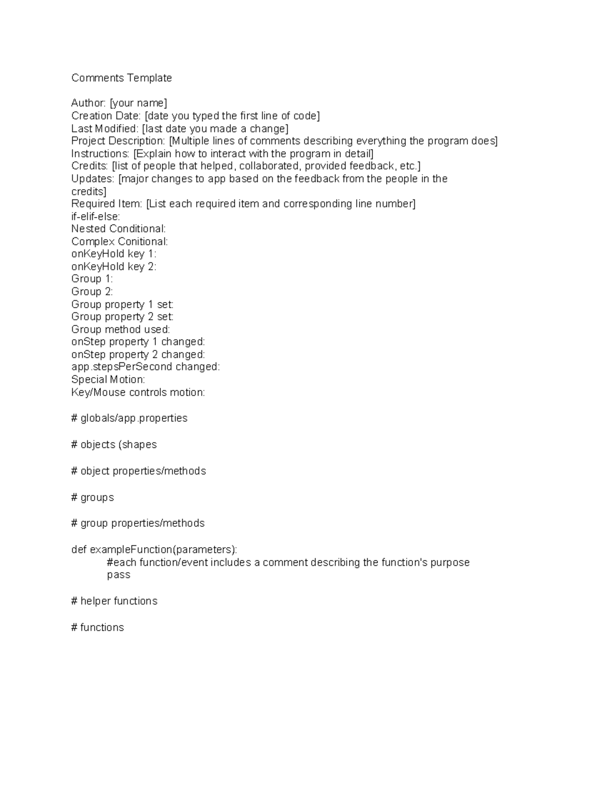 Comments template - unit 5-6 - Comments Template Author: [your name ...