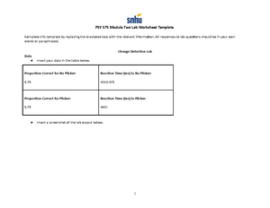PSY 375 Module Three Lab Worksheet Template - PSY 375 Module Three Lab ...