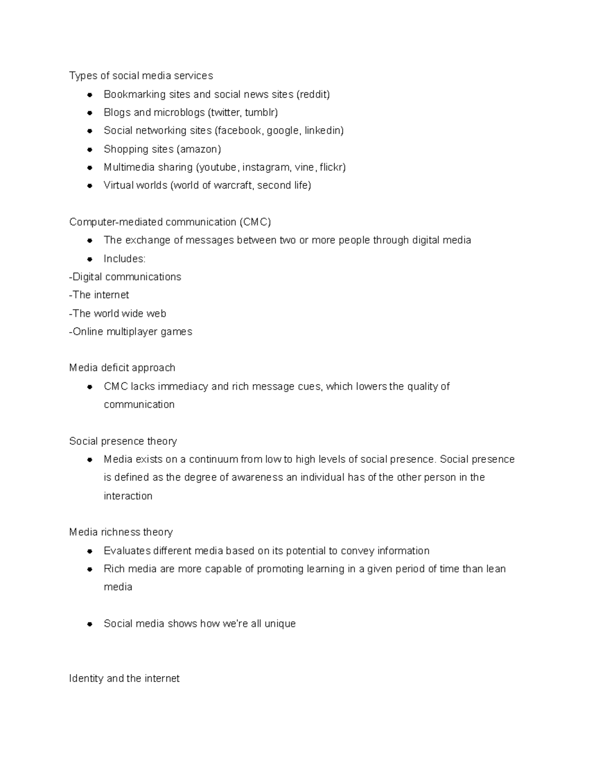 Chapter 19 Social Media - Types of social media services Bookmarking ...