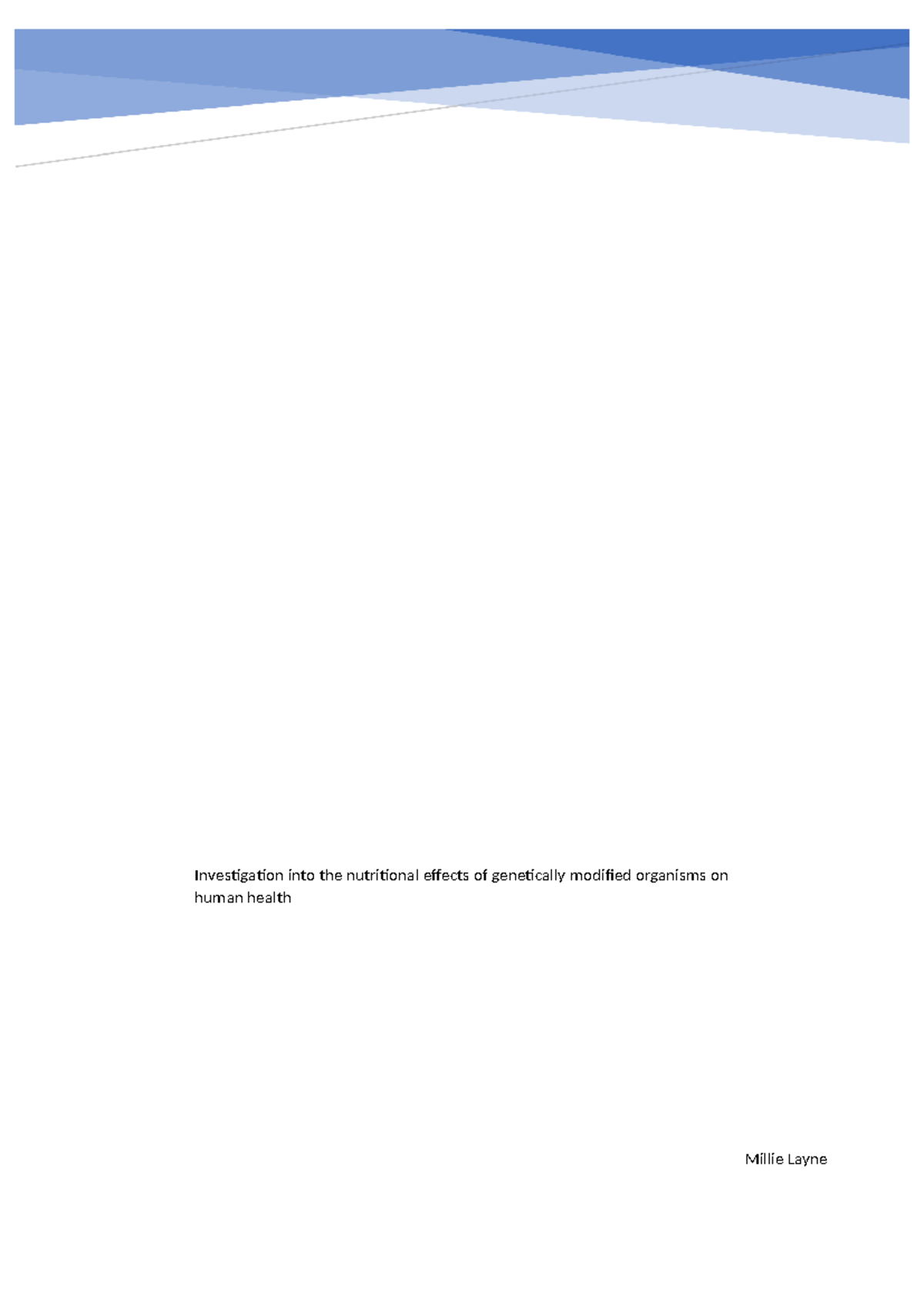 Bio IA3 Final - 19/20 Biology - Investigation into the nutritional ...