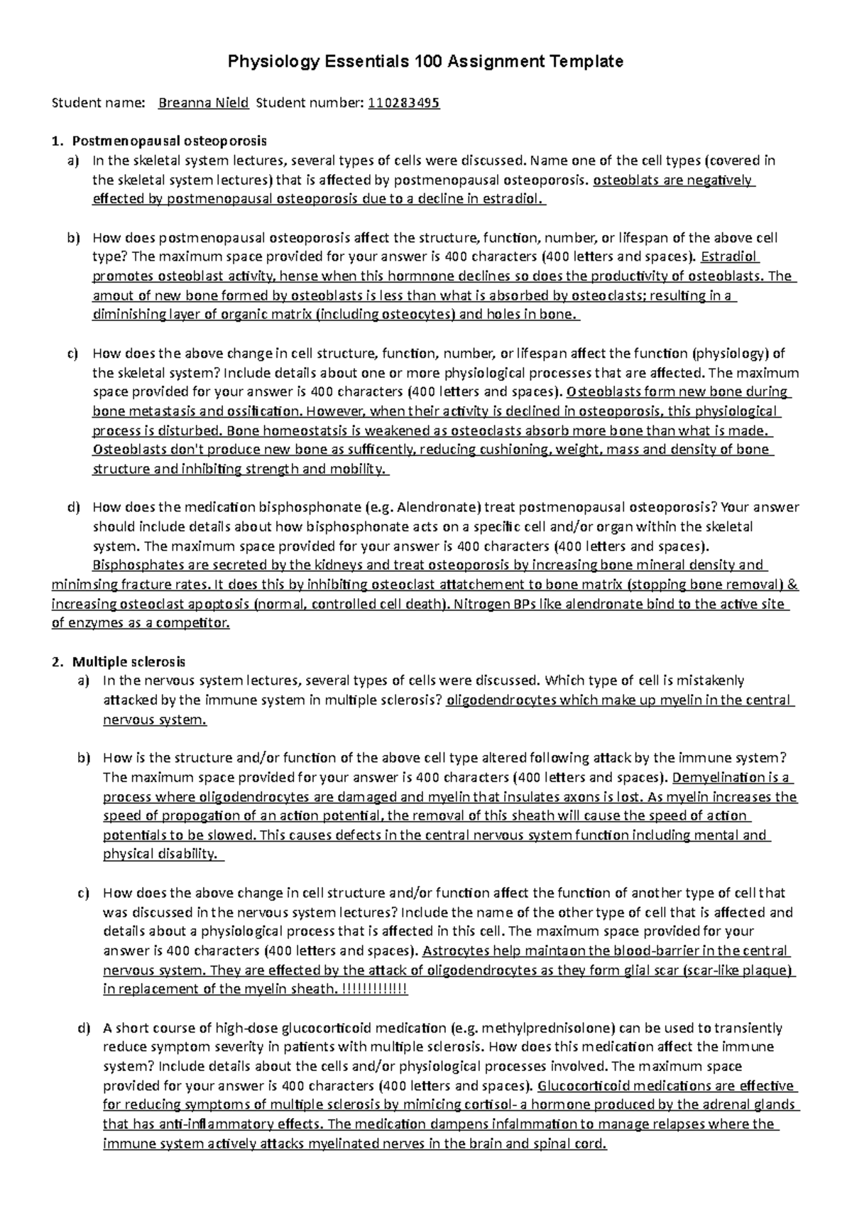 2019-Physiology Essentials 100 Assignment - Physiology Essentials 100 Assignment Template ...
