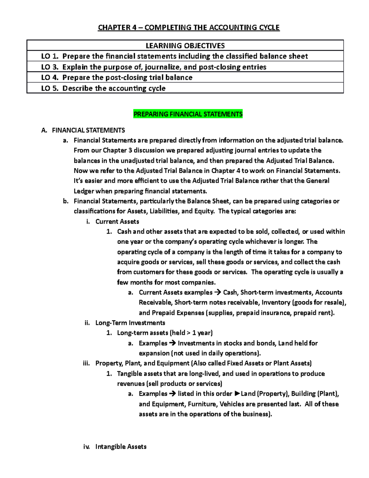 Chapter 4 - Outline - Completing the Accounting Cycle - CHAPTER 4 – COMPLETING THE ACCOUNTING ...