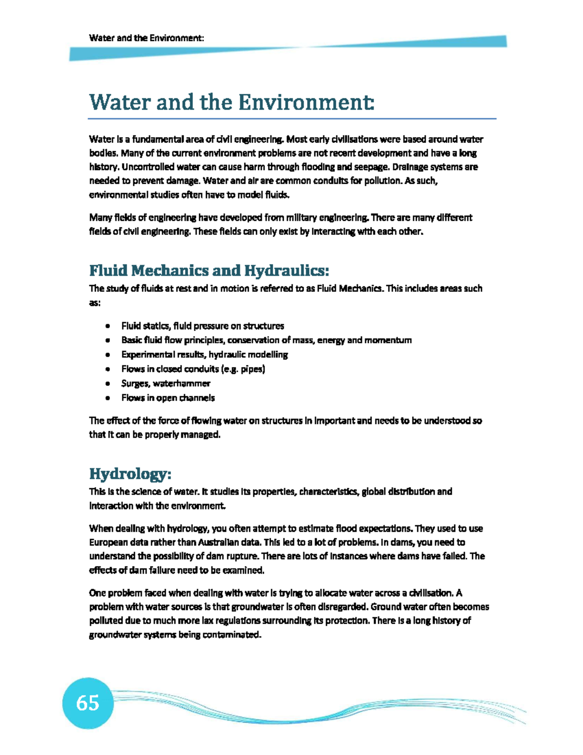 Water and the Environment - Basic Civil Engineering - Studocu
