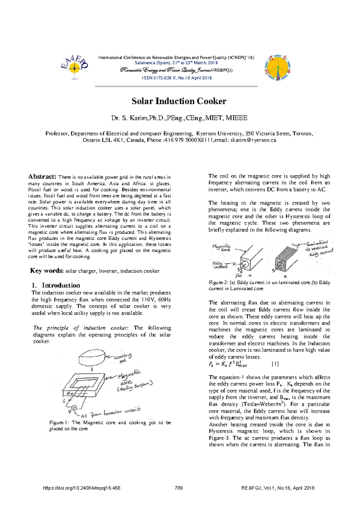 Solar induction cooker Renewable Energy and Power Quality Journal ...