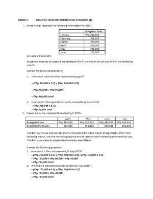 Assignment 1 - Answer Sheet - Advance Accounting - NAME SECTION CHAPTER ...