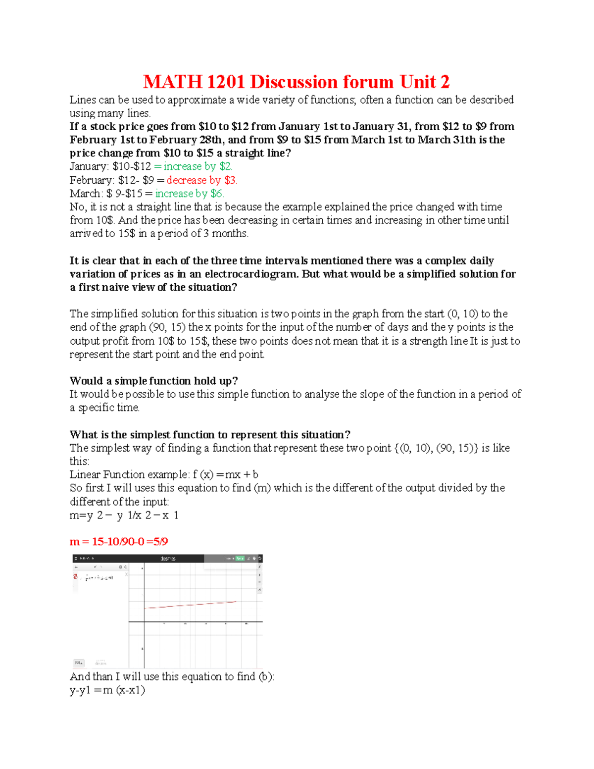 MATH 1201 Discussion forum Unit 2 - MATH 1201 Discussion forum Unit 2 ...