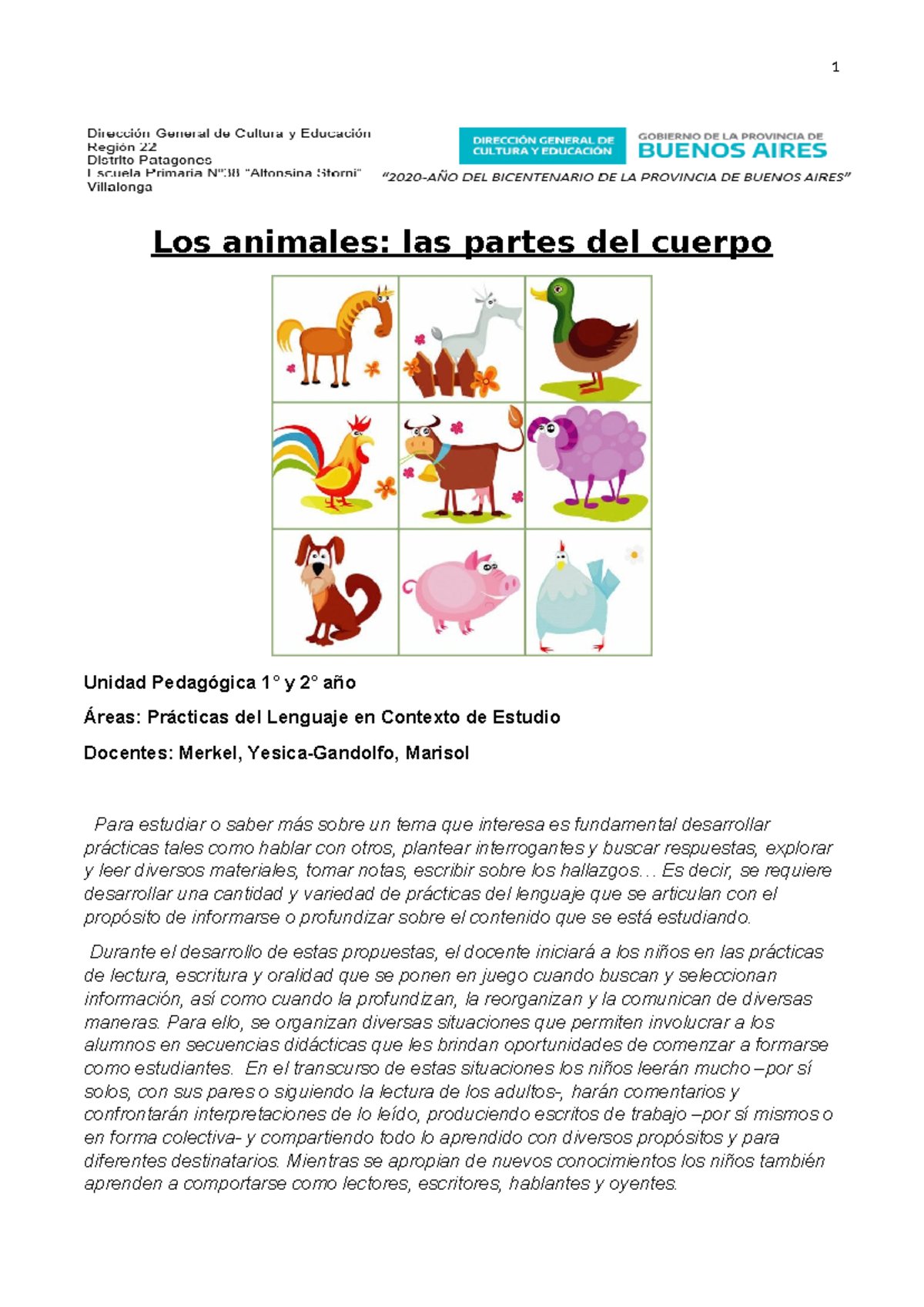 508676262 Secuencia Didactica Los Animales y Las Partes Del Cuerpo ...