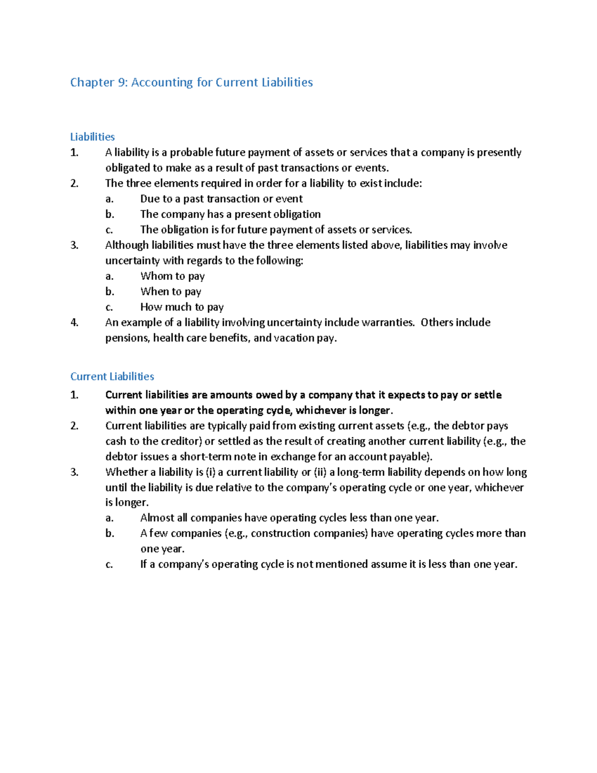 Chapter 9 pg 1 - Chapter 9: Accounting for Current Liabilities ...