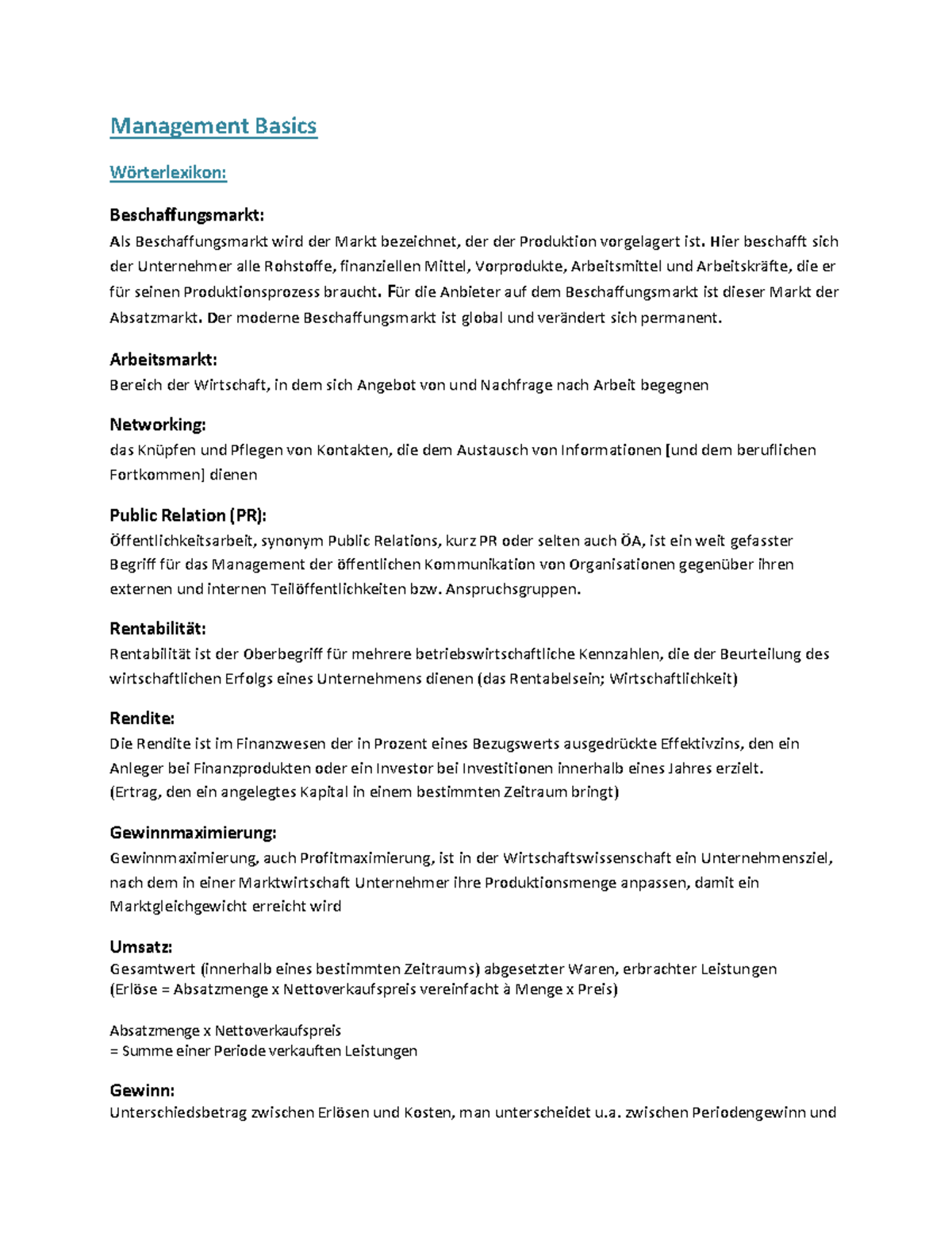 Management Basics zusammenfassung - Warning: TT: undefined function: 32 Management Basics - Studocu