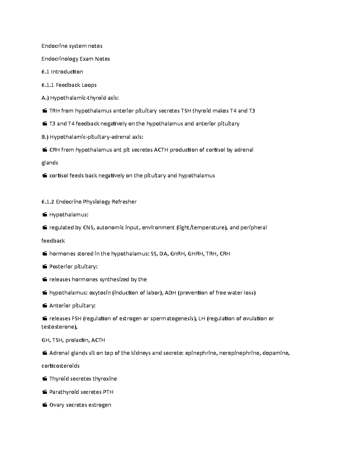 Endocrine system notes - Endocrine system notes Endocrinology Exam ...
