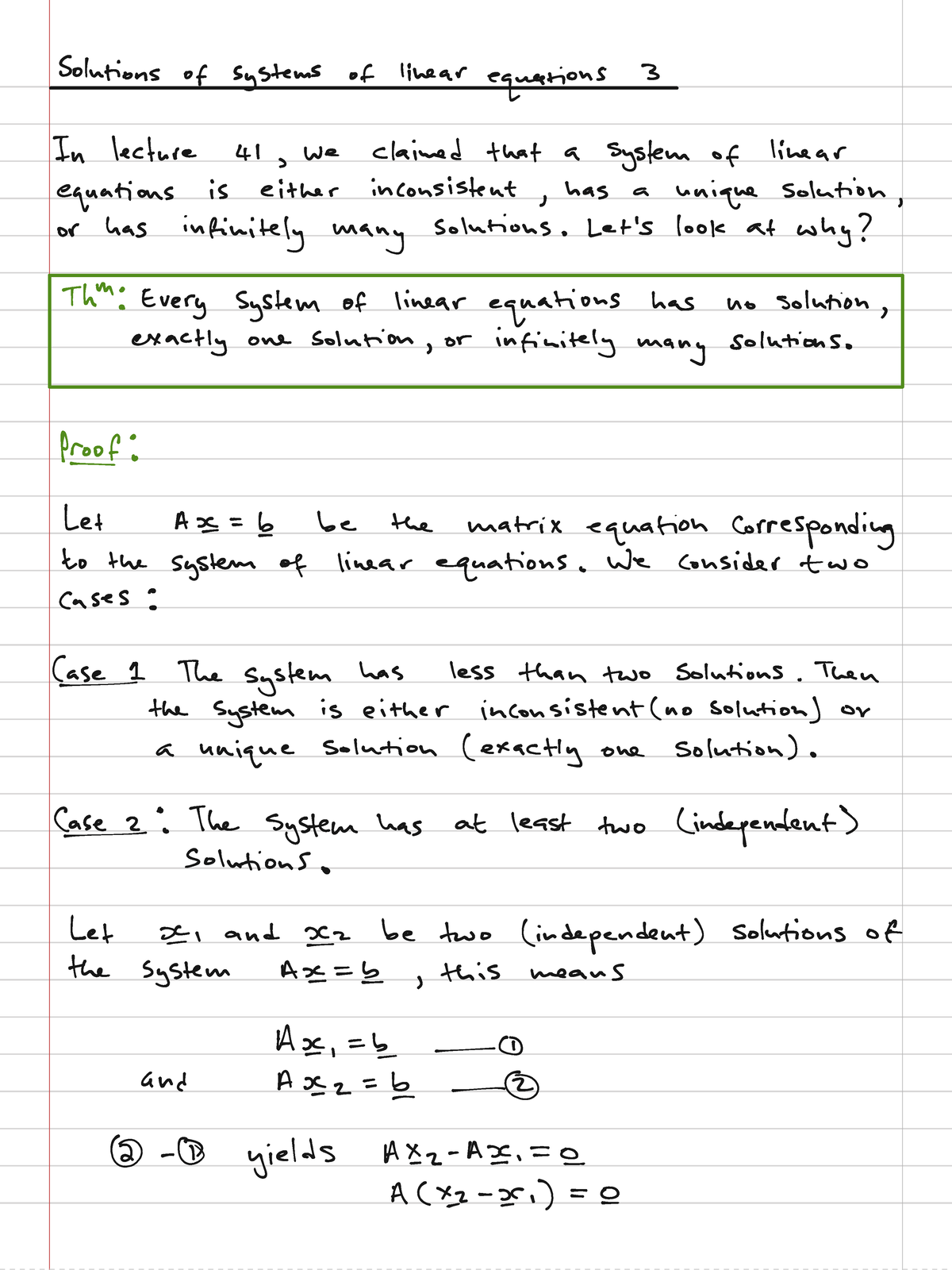 43 Solutions of Systems of Linear Equations 3 - MAM1032S - Studocu