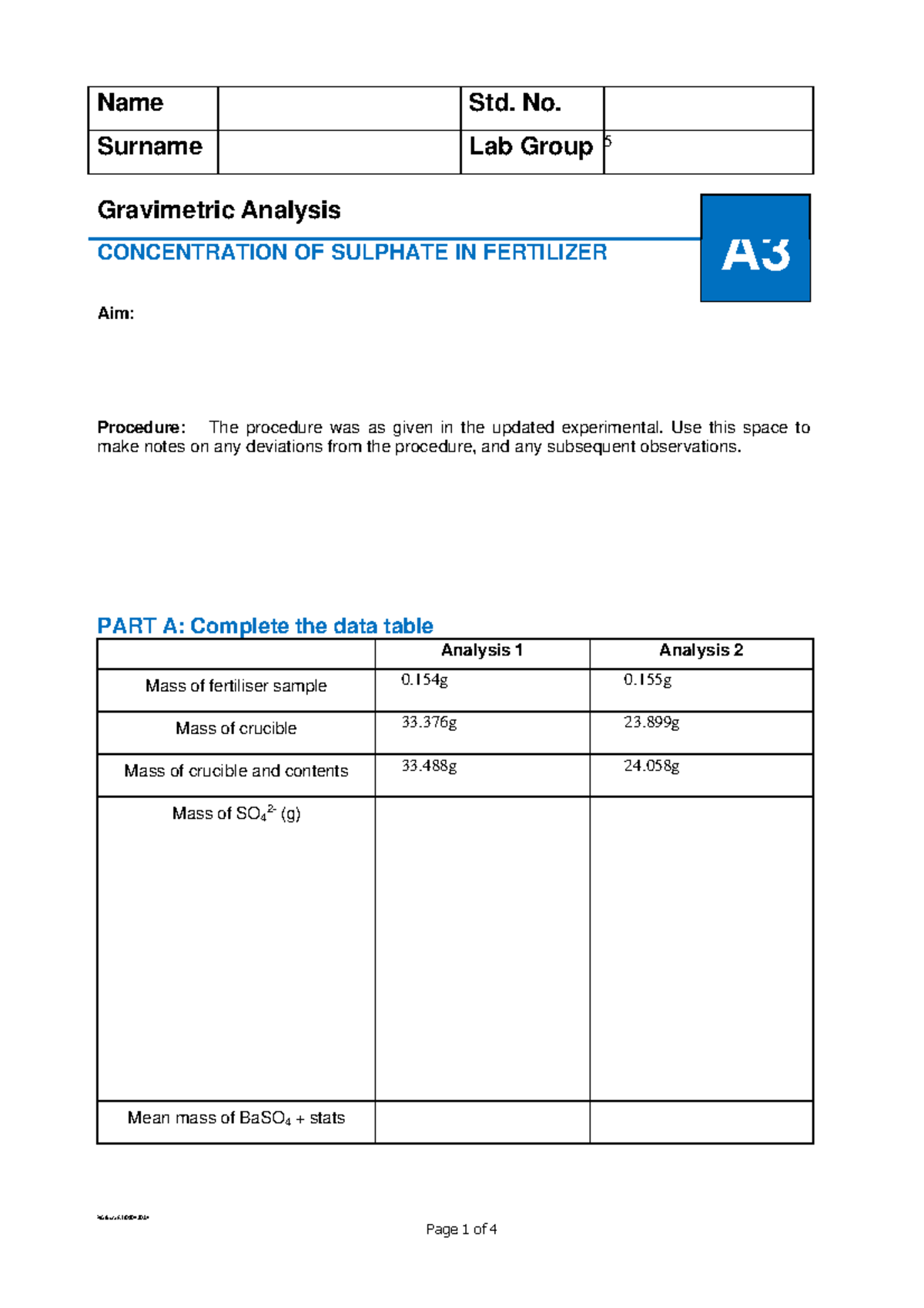 Worksheet for Experiment A3 updated on 09 April - Mathura/s1 ...