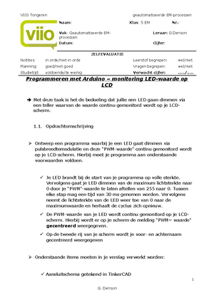 Klastaak programmeren met arduino-basisoefeningen RGB LED arne m - Naam ...